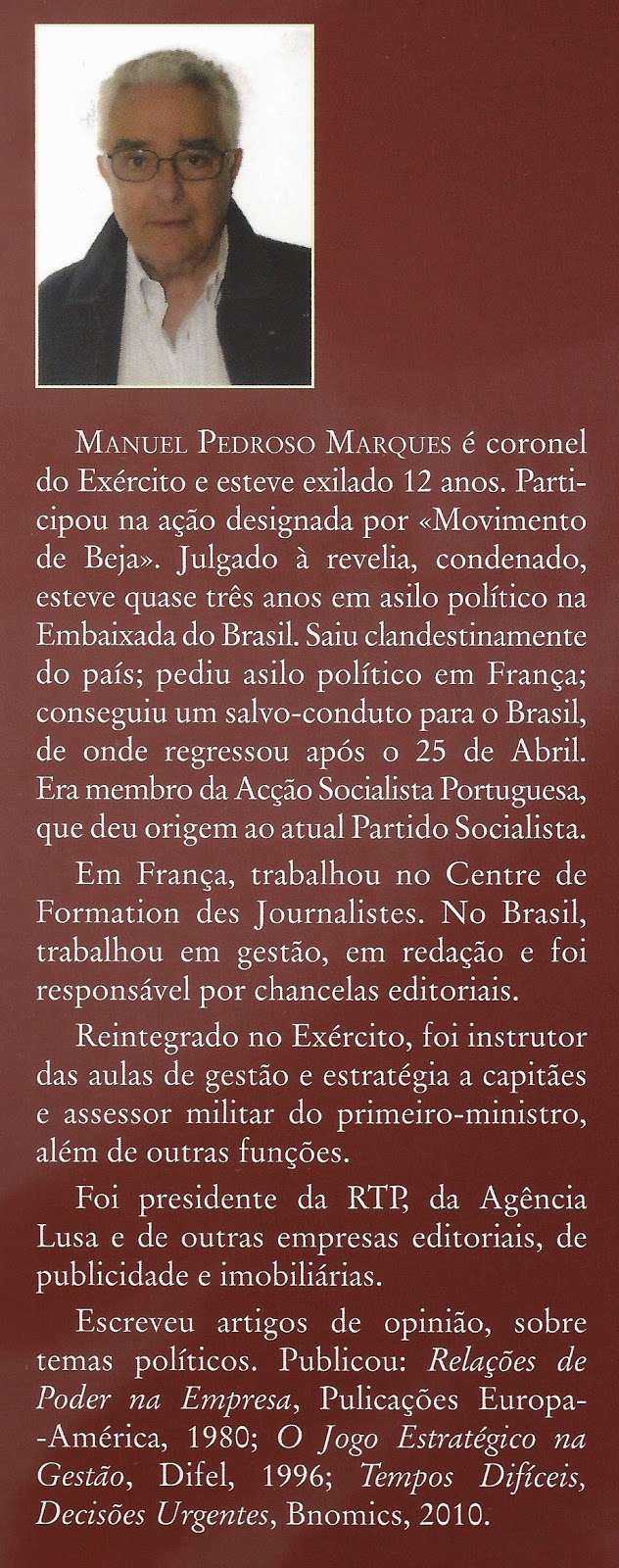 Silêncios e Memórias: [0956.] MANUEL PEDROSO MARQUES [III]